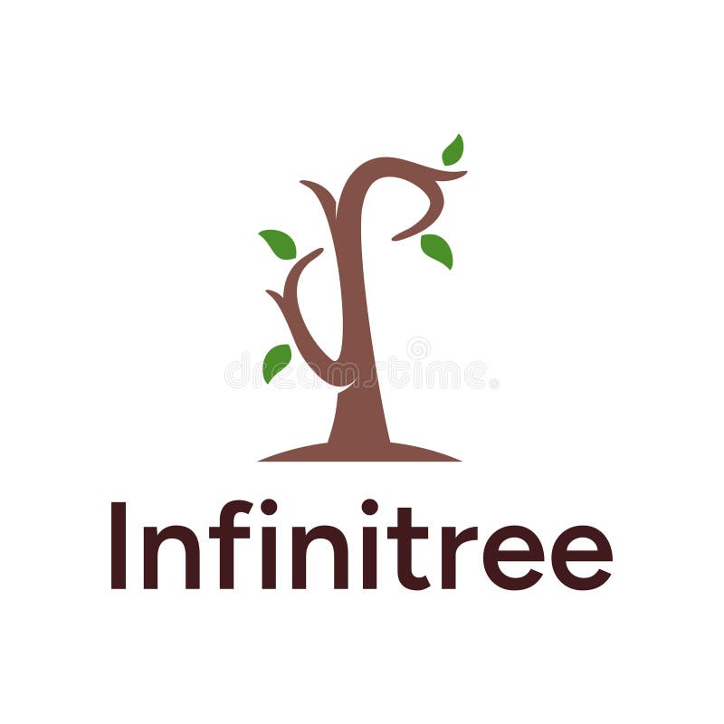 Infinity Tree Flat Minimalist Logo Design Stock Illustration ...