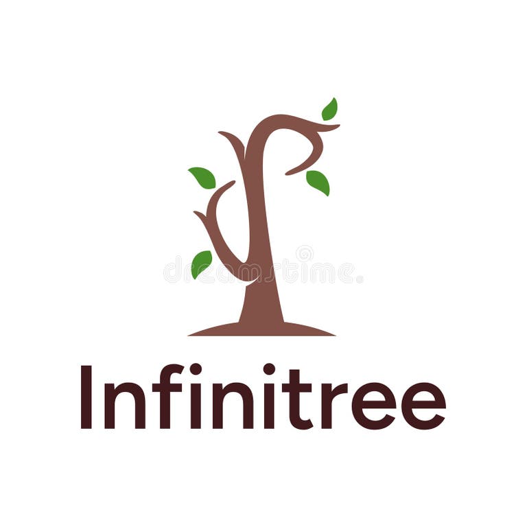 Infinity Tree Flat Minimalist Logo Design Stock Illustration ...