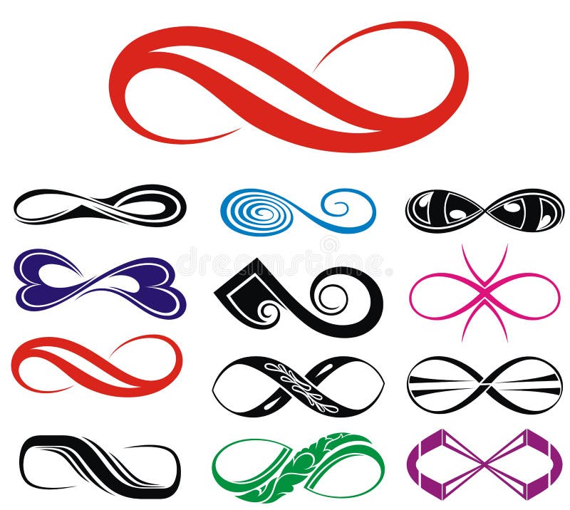 Infinity Symbol With Feather .Tattoo Infinity Symbols Vector ...