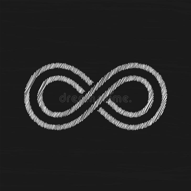 Infinity White Sketch Vector Icon. Trendy Flat Design Style Stock ...