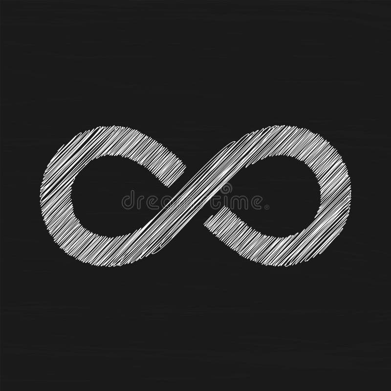 Infinity White Sketch Vector Icon. Trendy Flat Design Style Stock ...