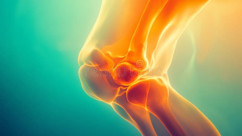Inflamed Human Knee Joint a Detailed Illustration of Bone Structure and ...