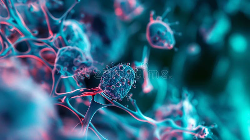 Inflamed Human Lymph Node Under a Microscope, Inflamed Tonsils, Lymph ...