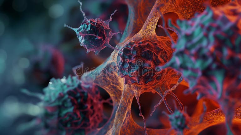 Inflamed Human Lymph Node Under a Microscope, Inflamed Tonsils, Lymph ...