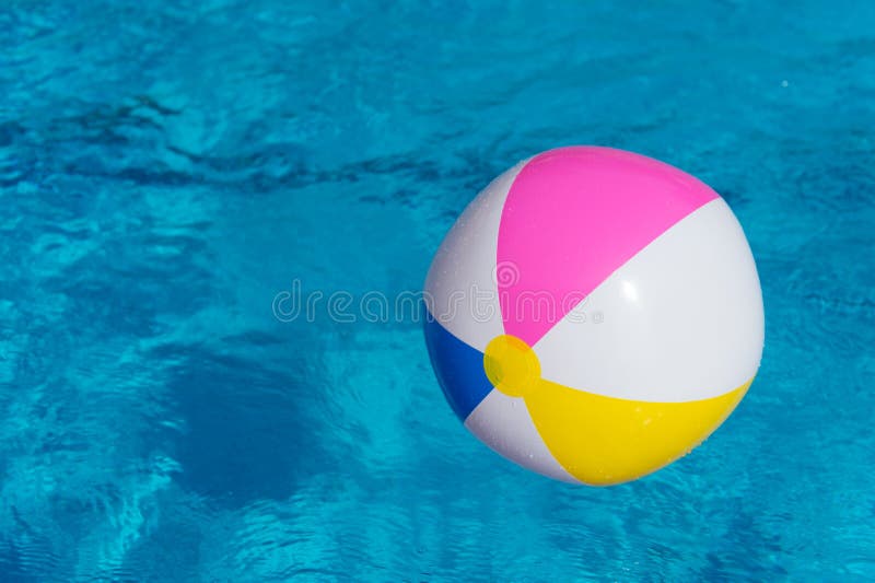 Floating Ball in Swimming Pool Stock Photo - Image of inflatable ...