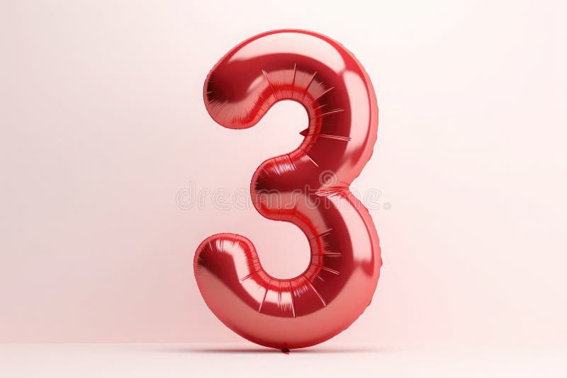 Inflatable Balloon in the Form of the Number Three, Festive Inflatable ...