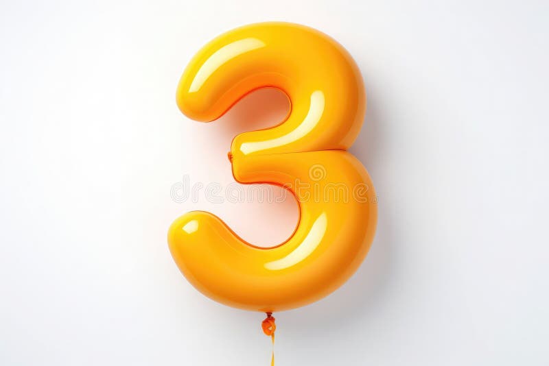 Inflatable Balloon in the Form of the Number Three, Festive Inflatable ...