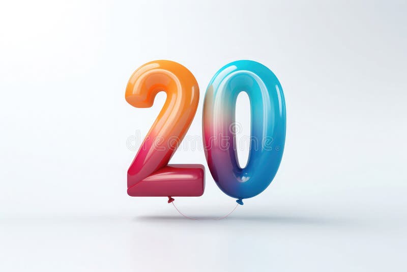 Inflatable Balloon in the Form of the Number Twenty, Festive Inflatable ...