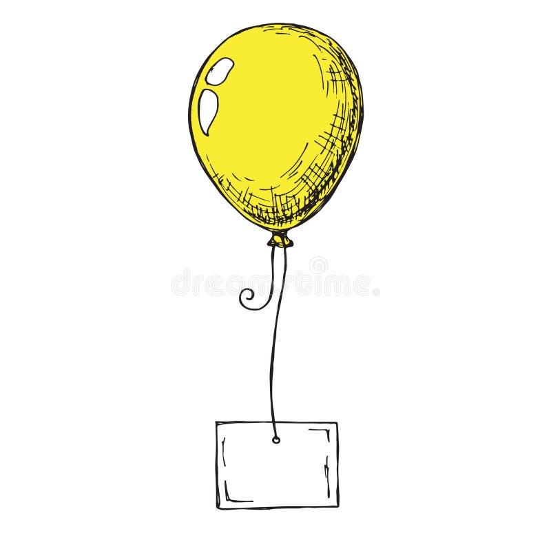 Inflatable Balloons with a Card for Text Stock Illustration ...
