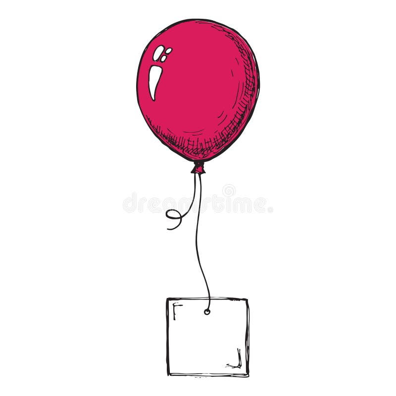 Inflatable Balloons with a Card for Text Stock Illustration ...