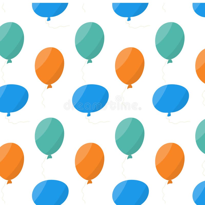 Inflatable Balloons Orange Green Blue Pattern Fun Stock Vector ...