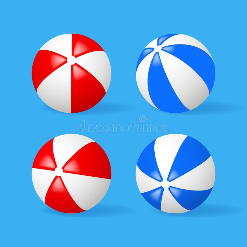 Inflatable Beach Balls. Vector Objects Stock Vector - Illustration of ...