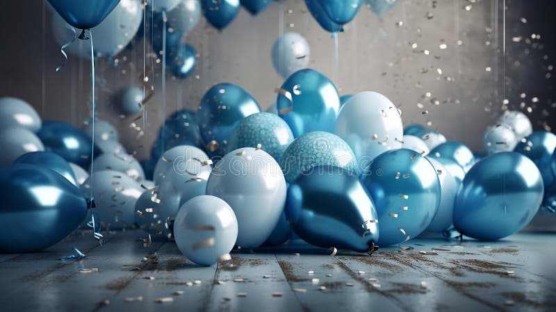 Inflatable Blue Balloons for Birthday Party .Generative AI Stock ...
