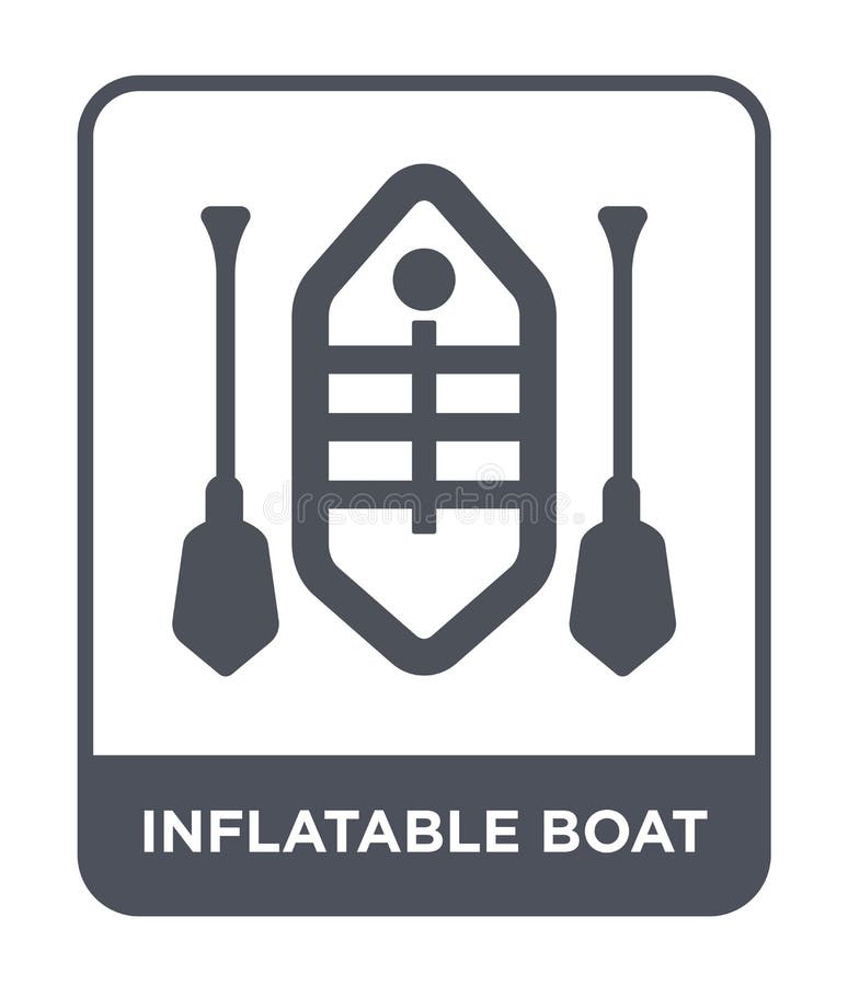 Inflatable Boat Icon in Trendy Design Style. Inflatable Boat Icon ...