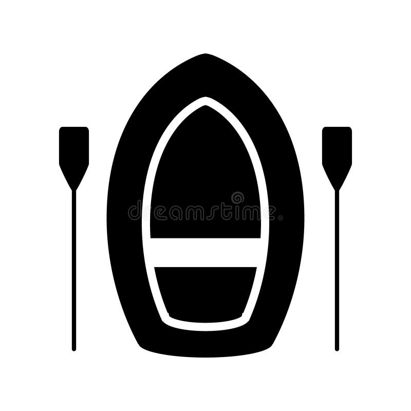 Inflatable Boat Icon on White Stock Vector - Illustration of silhouette ...