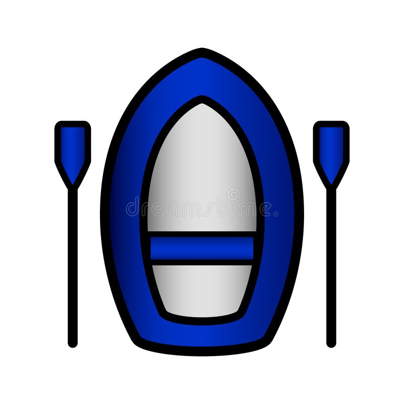 Inflatable Boat Icon on White Stock Vector - Illustration of silhouette ...