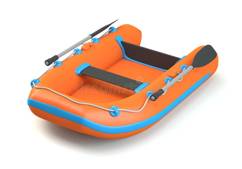 Inflatable Boat Side View Vector Icon Equipment. Yellow Water Travel ...