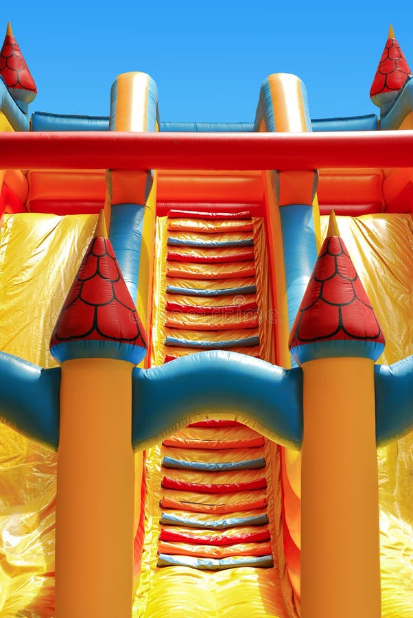 Children S Inflatable Castle Jumping Playground Stock Photo - Image of ...
