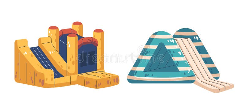 Inflatable Castle with Trampolines and Slides, Creating a Dynamic Play ...