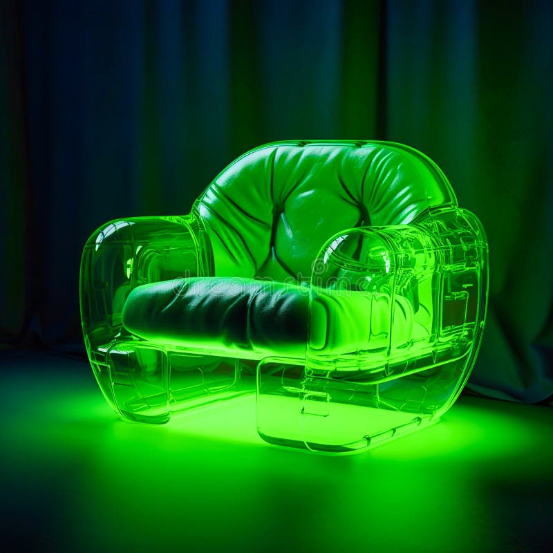 Inflatable Chair with Green Backlight Stock Photo - Image of summer ...