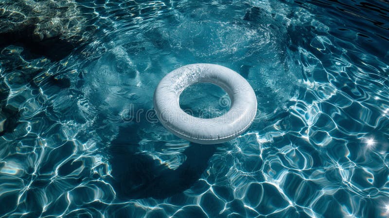 The Inflatable Circle Floats on the Water. Stock Illustration ...