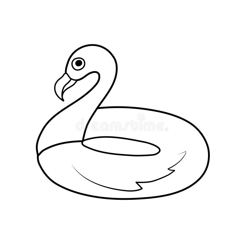 Inflatable Circle in the Form of a Flamingo Outline. Icon Stock Vector ...