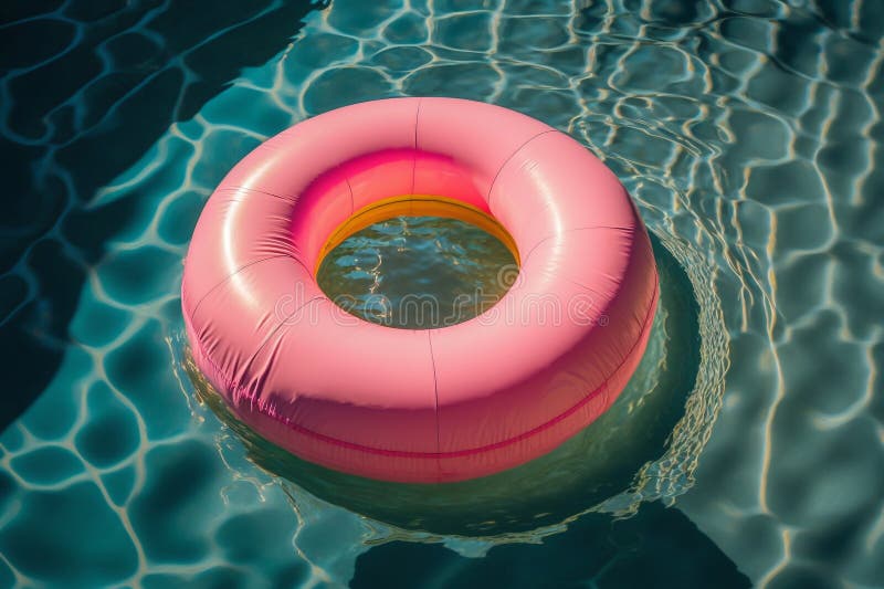 Inflatable Circle in the Pool for Relaxation, Summer Vacation ...