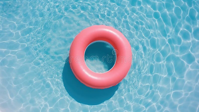 Inflatable Circle in the Swimming Pool, View from the Top, Ai Generated ...