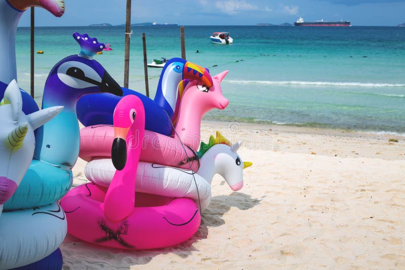 Inflatable Circles on the Beach Stock Image - Image of emergency ...