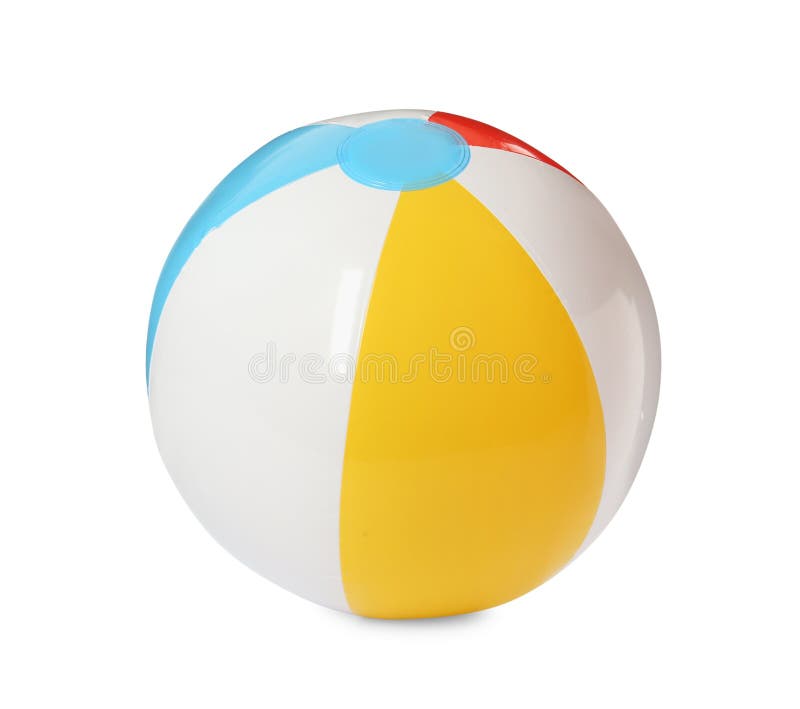 Inflatable Colorful Beach Ball Isolated on White Stock Image - Image of ...