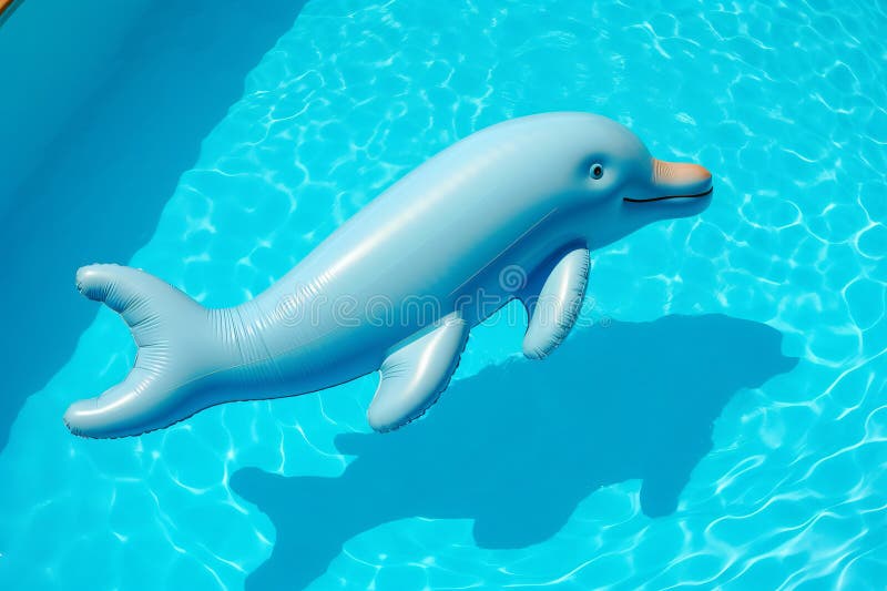 Inflatable Dolphin Swimming Pool Float. Summer Vacation Stock ...