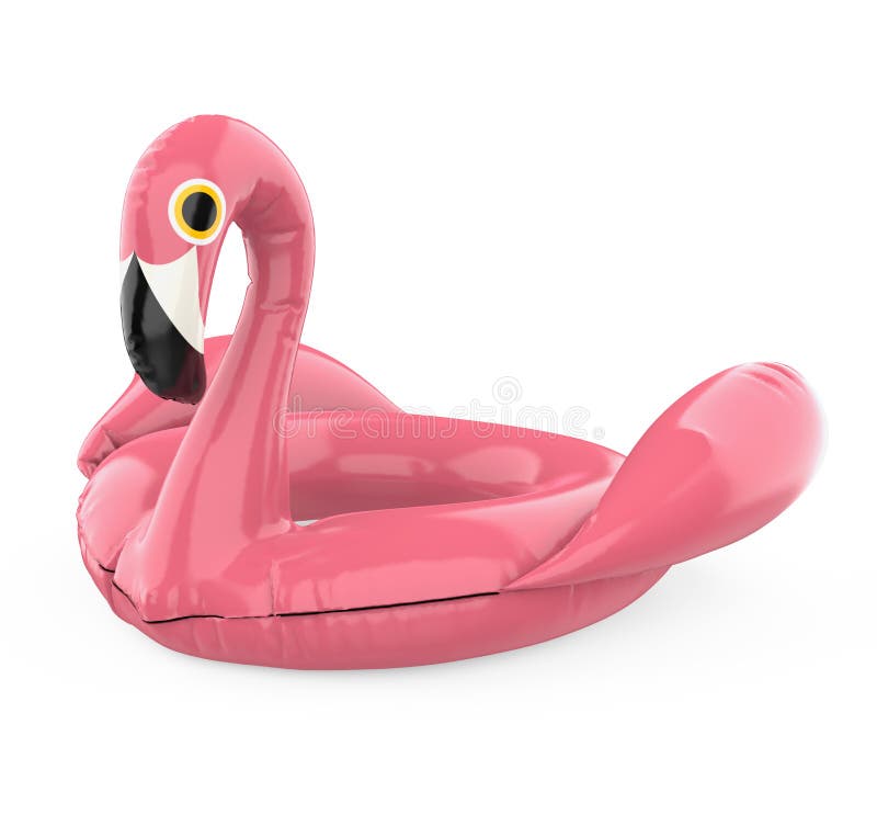 Flamingo Pool Float Vector Illustration White Background Seamless