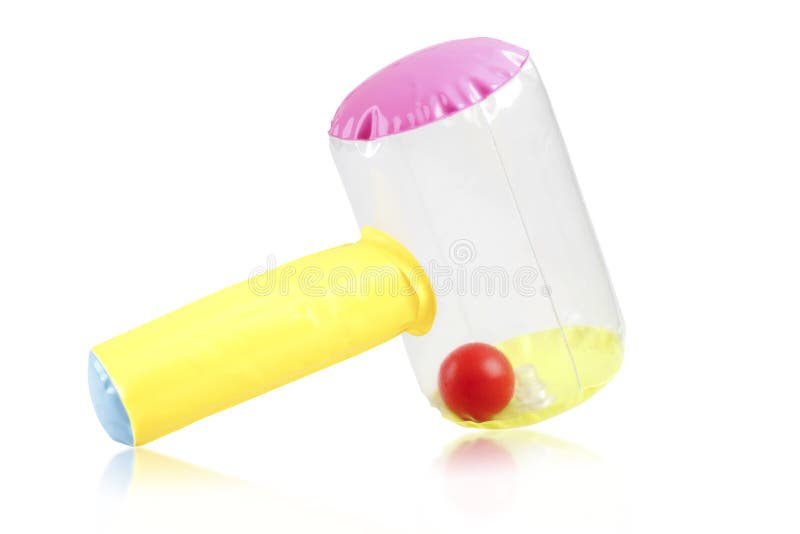 Inflatable hammer toy stock photo. Image of mallet, background - 34820090