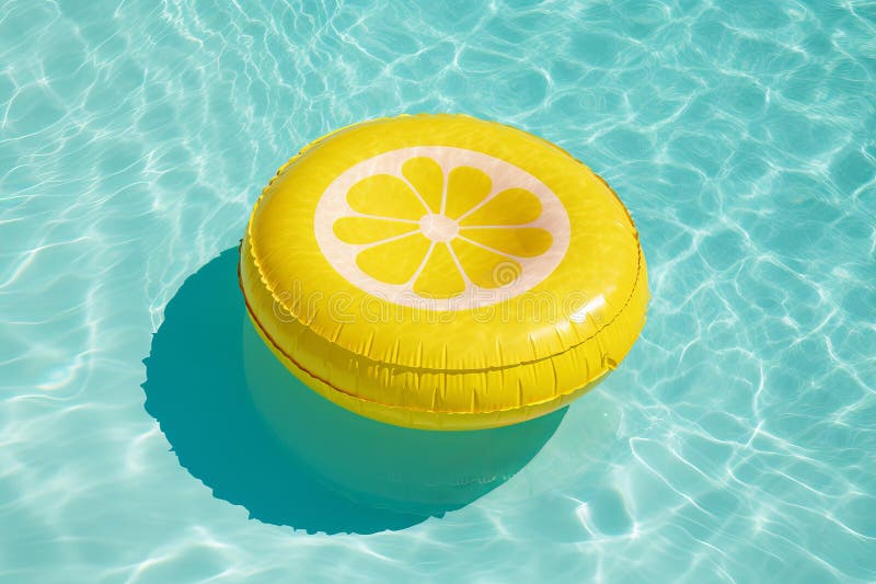 Inflatable Lemon Slice Swimming Pool Float. Summer Vacation Stock ...
