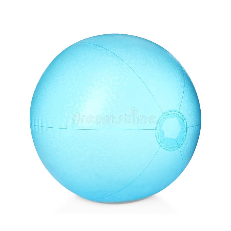 Inflatable Light Blue Beach Ball Isolated on White Stock Image - Image ...