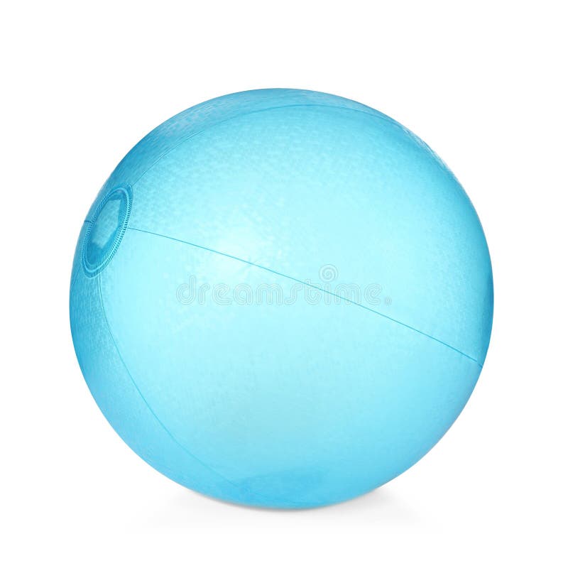 Inflatable Light Blue Beach Ball Isolated on White Stock Photo - Image ...