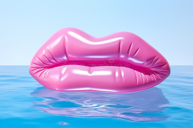 Inflatable Lips in the Sky stock illustration. Illustration of sense ...