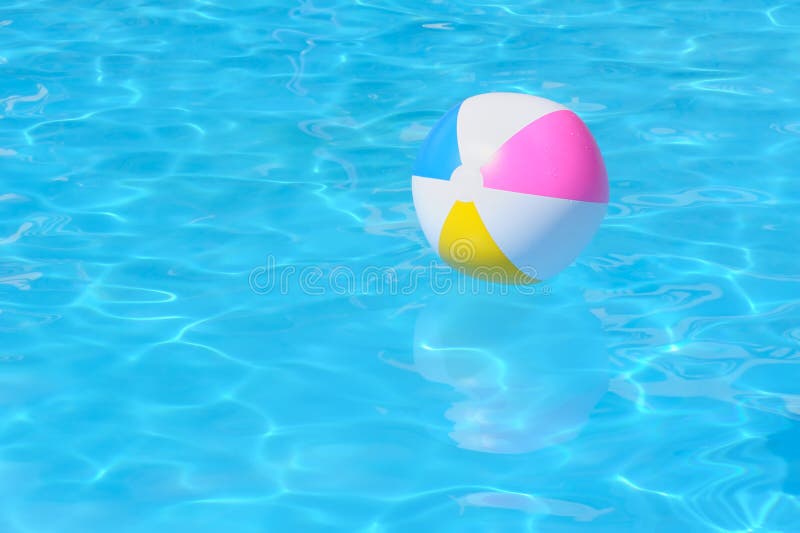 Inflatable Multy Colored Plastic Ball in Swimming Pool Stock Photo ...