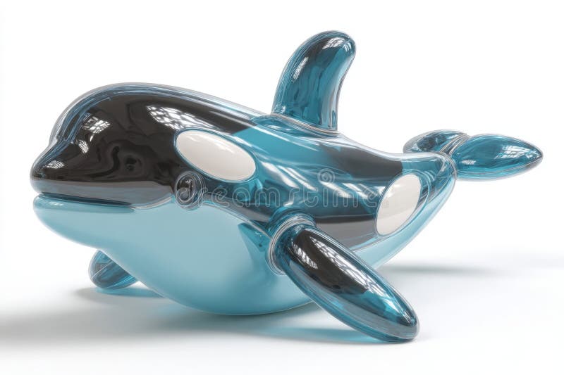 Inflatable Orca Toy: Blue Glossy Plastic Whale Stock Illustration ...