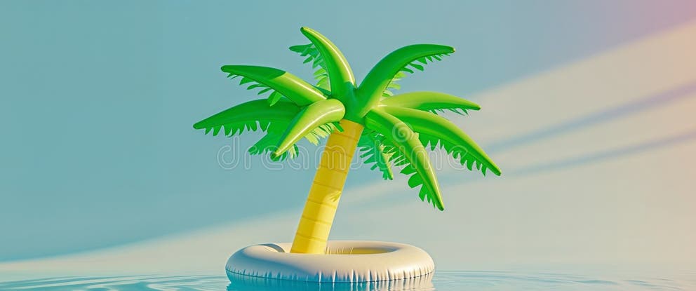 Inflatable Palm Tree Pool Float for Summer Fun Stock Image - Image of ...