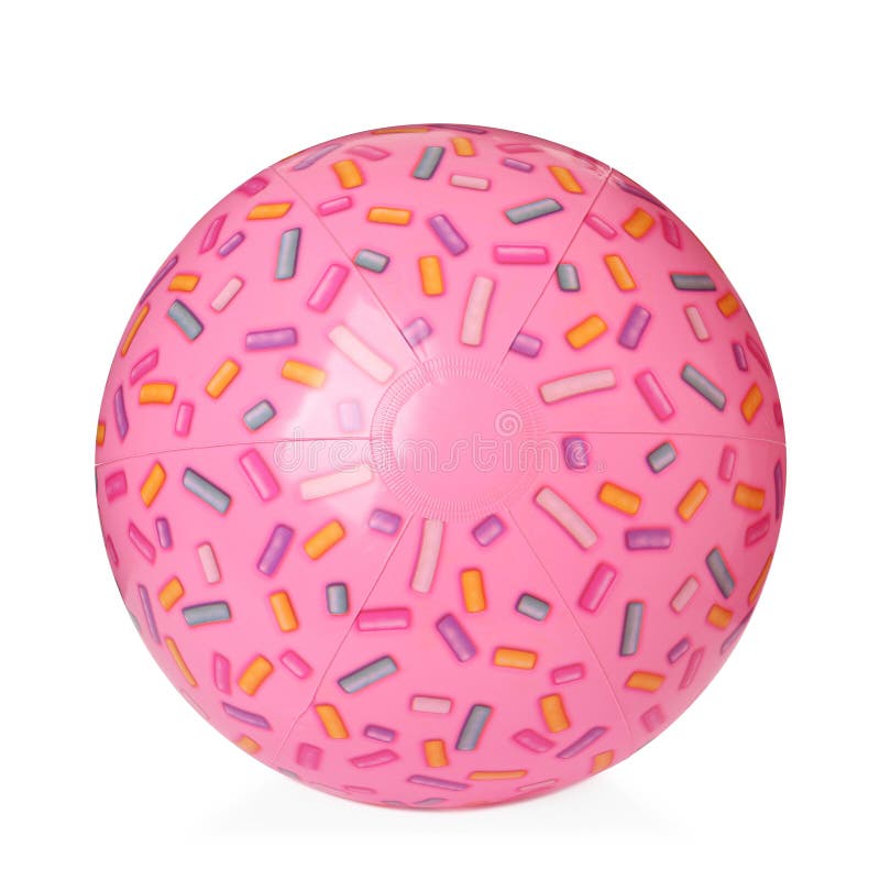 Inflatable Pink Beach Balls with Confetti Inside on White Background ...