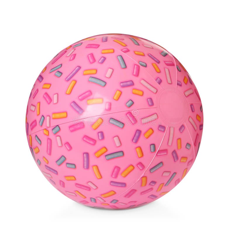 Inflatable Pink Beach Balls with Confetti Inside on White Background ...