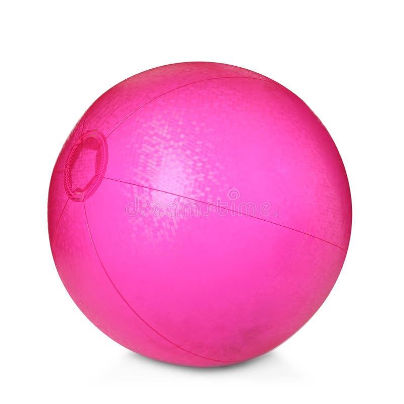Inflatable Pink Beach Balls with Confetti Inside on White Background ...