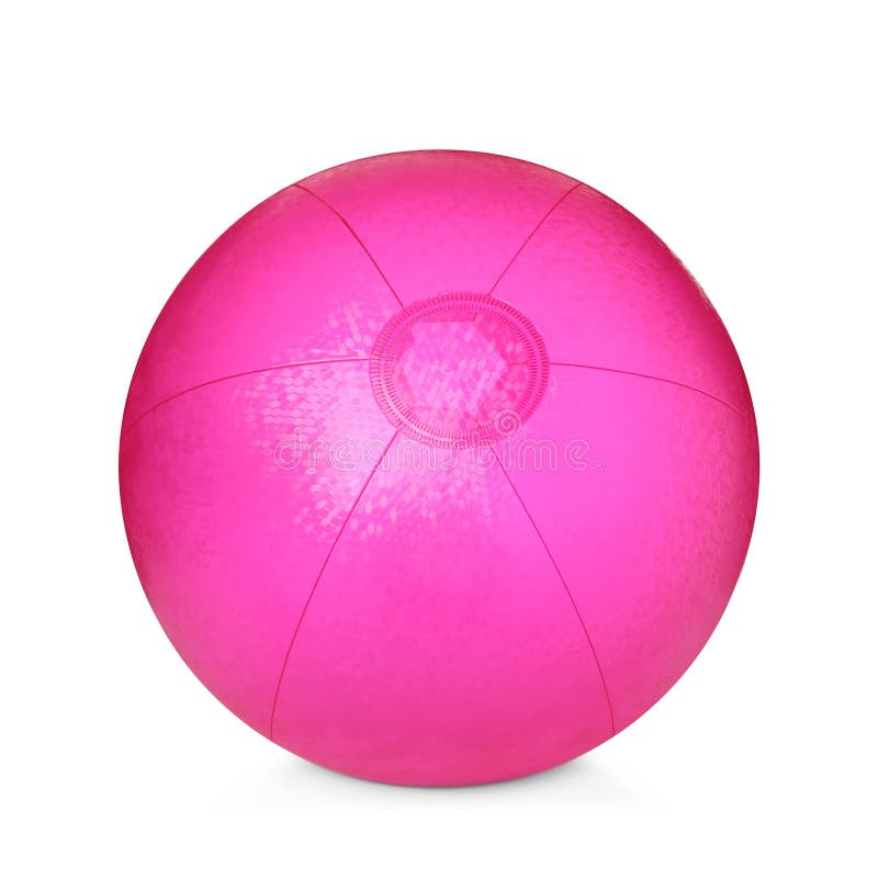 Inflatable Pink Beach Balls with Confetti Inside on White Background ...