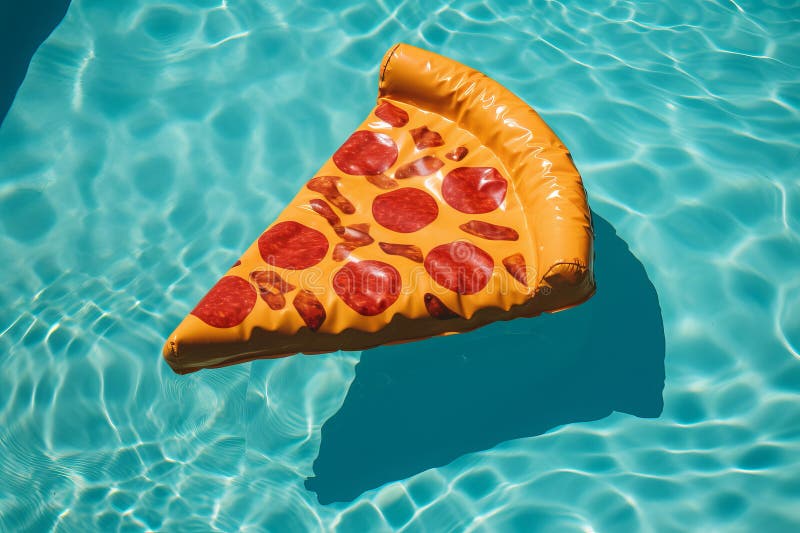 Inflatable Pizza Slice Swimming Pool Float. Summer Vacation Stock ...