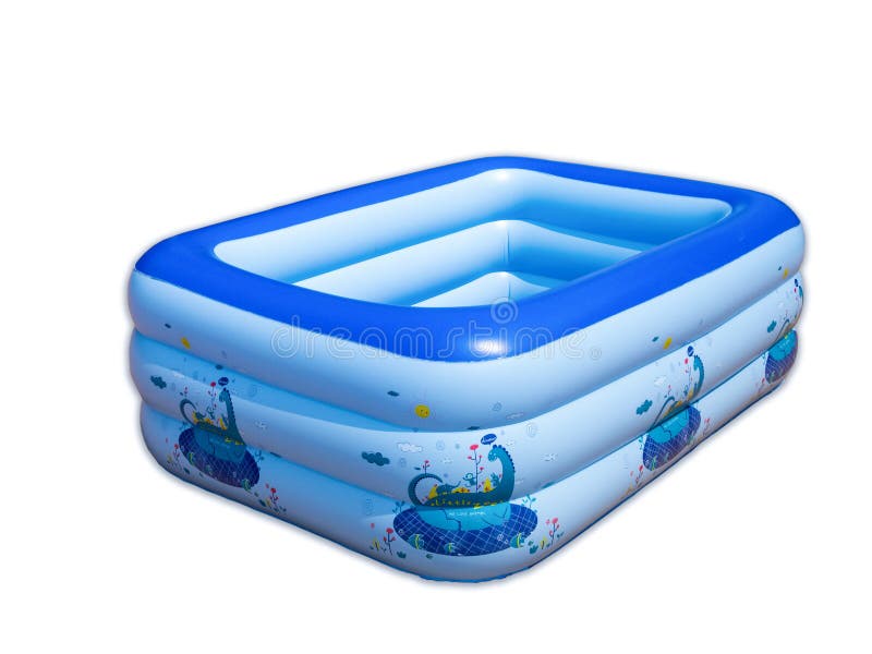 Inflatable Pool Blue Color Isoleted on White Background Stock Photo ...