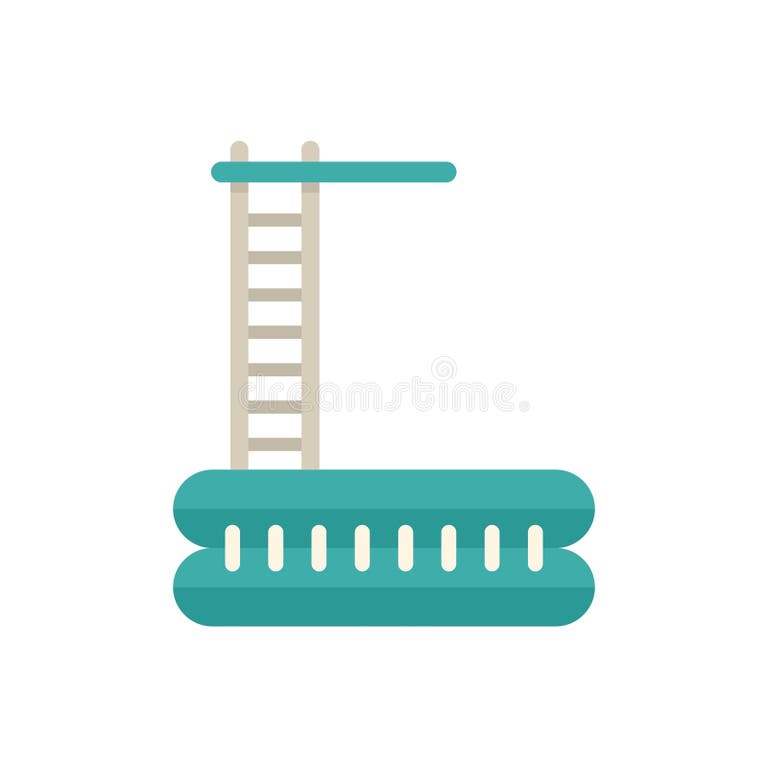 Inflatable Pool with Diving Board Standing on White Background Stock ...