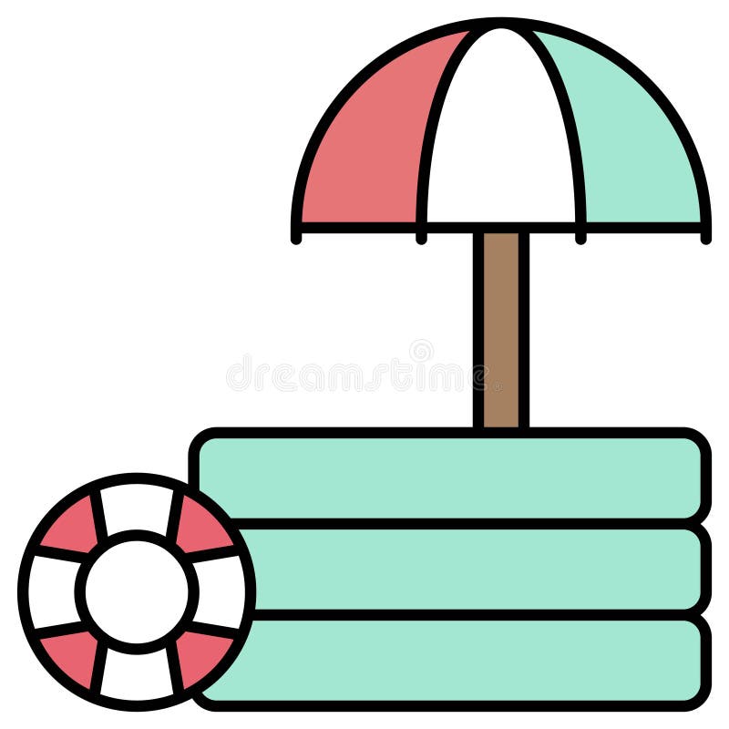Inflatable Pool Icon, Summer Vacation Related Vector Stock Vector ...