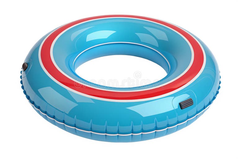 Inflatable Pool Ring Top View Isolated on White Background - Generated ...