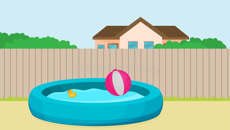 Inflatable Pool Vector. Flat Design Stock Vector - Illustration of ...